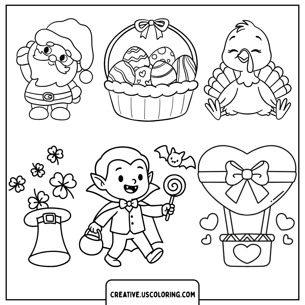 Free Holiday Coloring Pages PDF Printables